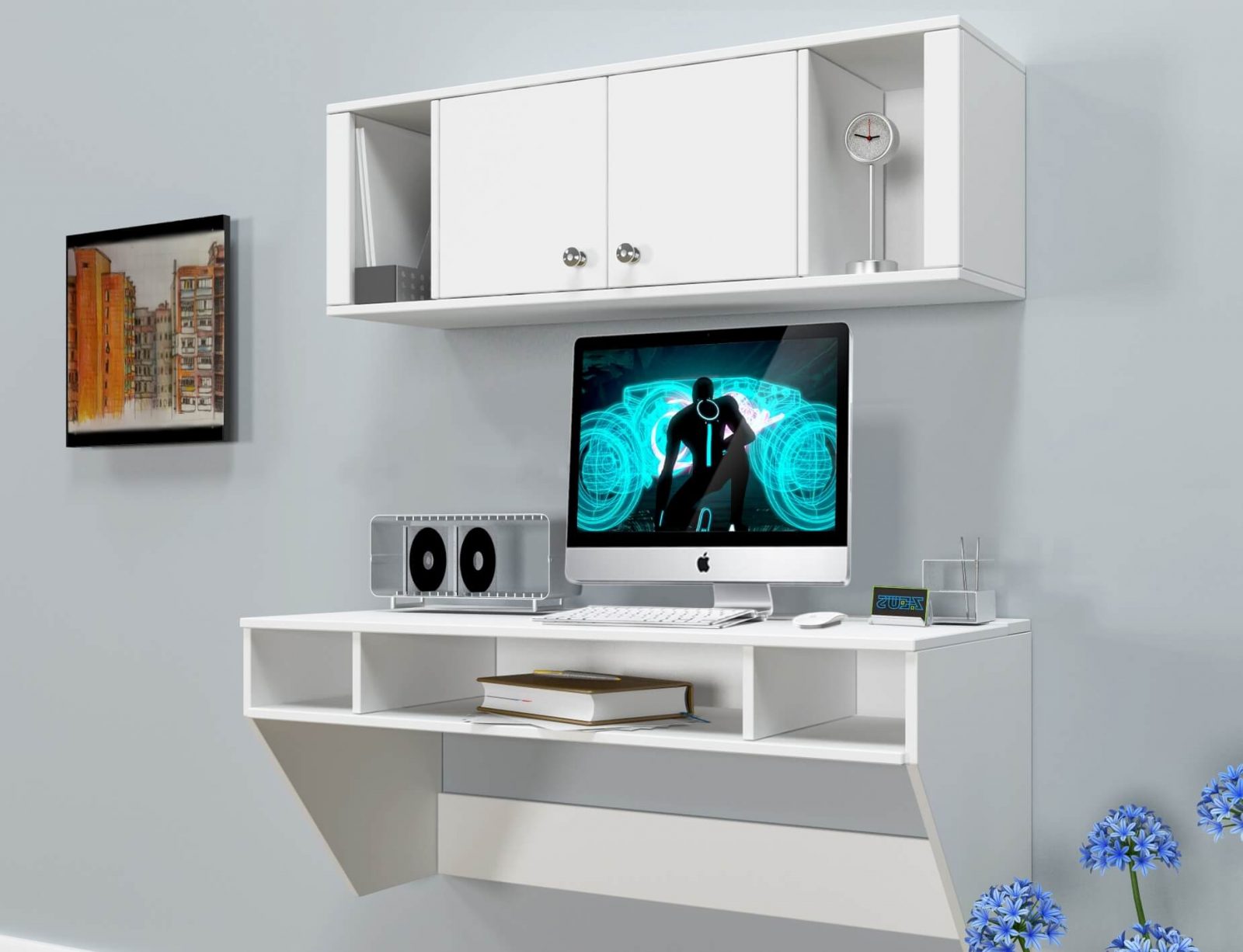 Hinged computer desk